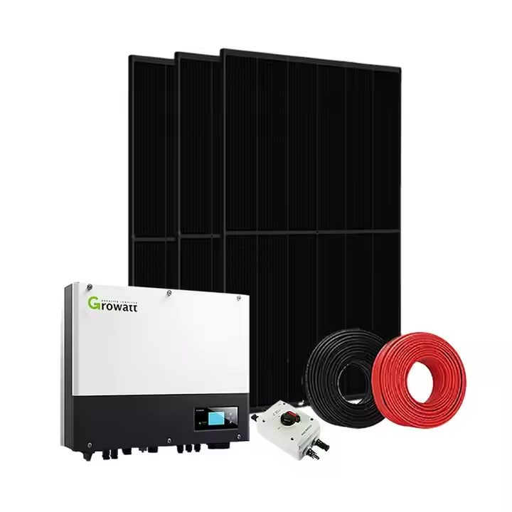 Hybrid 5KW Off-Grid Solar Panel System Growatt Inverter Mono Solar ...