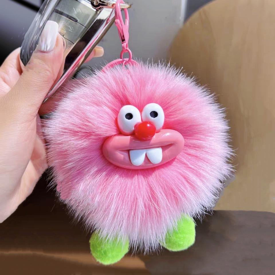 Cartoon Cute Doll Sausage Mouth Pompom Pendant Funny Ugly Backpack ...