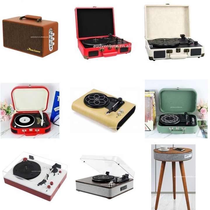 Wooden Turntable Gramophone Record Player Updated HIFI Vertical Vinyl ...