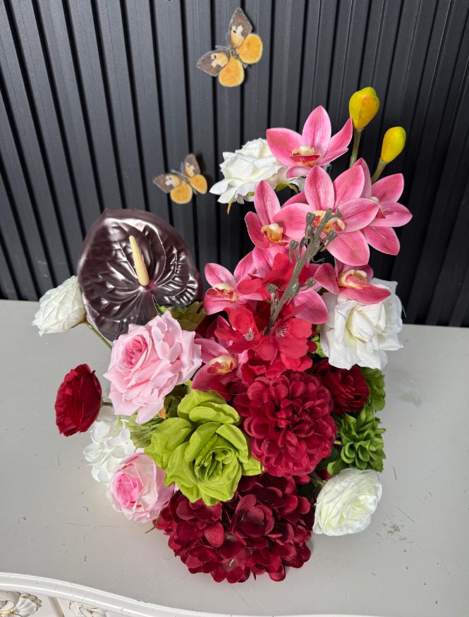 New Trend 2026 Artificial Flower Runner Burgundy Aisle Flower OEM ...