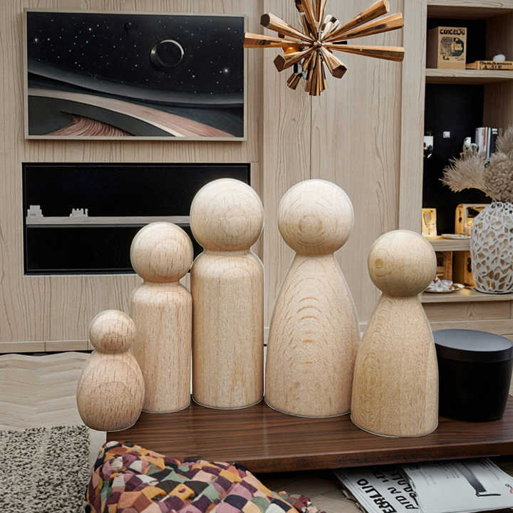 Unpainted DIY Beech Wood Puppet Blocks Original Hand-Painted Christmas ...