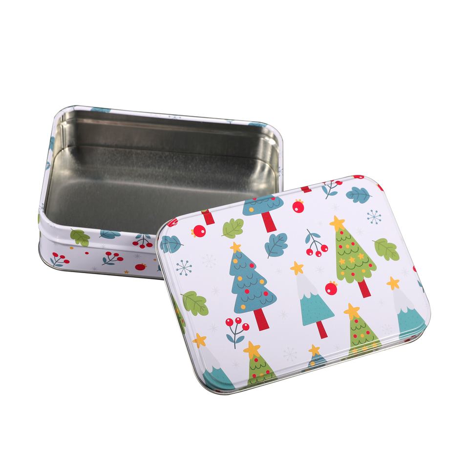 High-End Rectangle Christmas Tinplate Box Set OEM Customizable CMYK ...