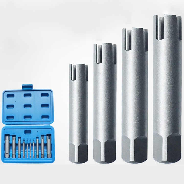 10pc Sets M4-M22 High Speed Steel Broken Head Taps Remover Stripped ...