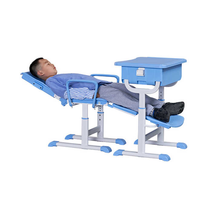 Classroom Study Table and Chair Desk Set With Footrest for Lunch Break ...