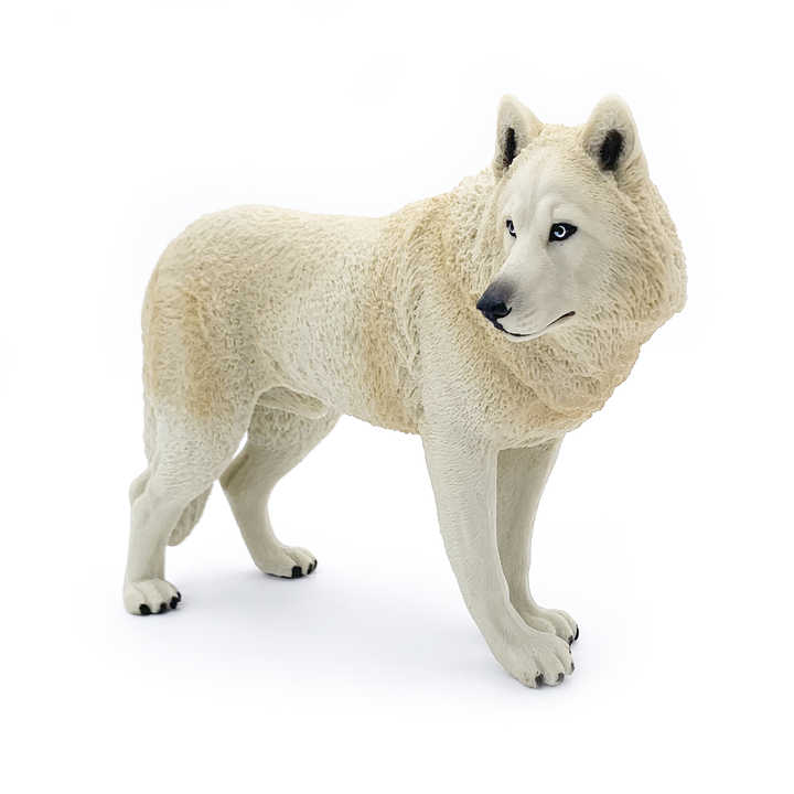Wildlife Realistic PVC Animal Figure Toys - Walking White Wolf