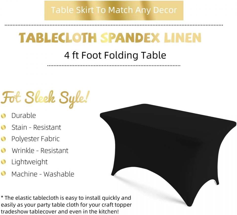 4Ft 6Ft Personalized Stretch Table Cloth Custom Table Cover With Your ...