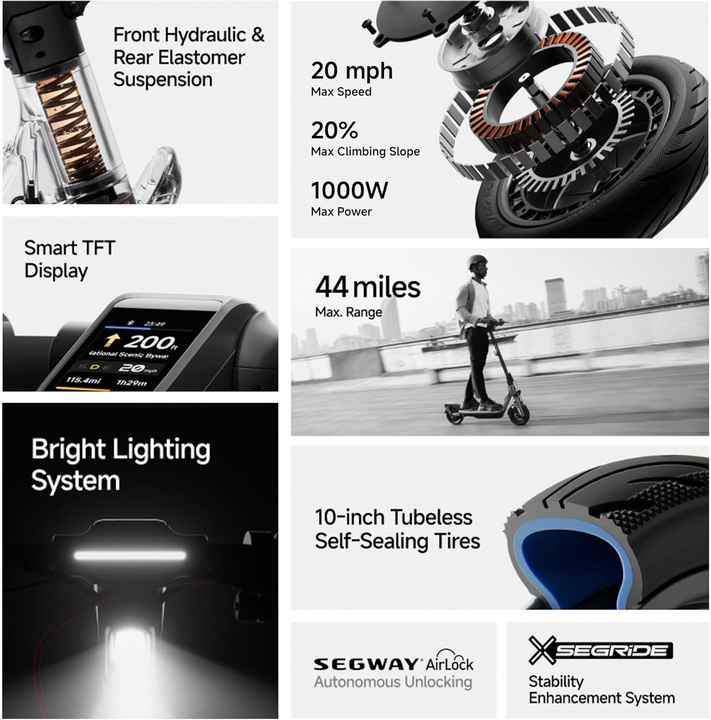 Segway Ninebot F3 Electric Scooter - Smart, Foldable, Fast