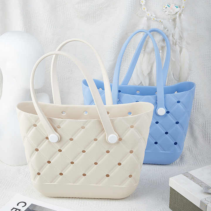 Large Capacity EVA HandBag with Genuine Leather Lining Fashionable Flap ...