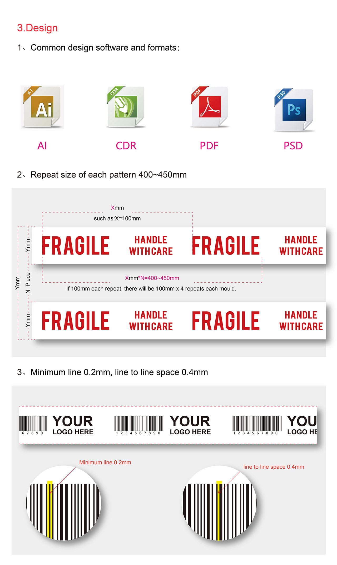 Custom Printed Opp Sealing Adhesive Packaging Tape