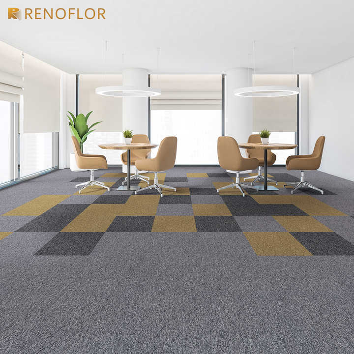 Luxury PVC Backing Office Flooring Tiles 50x50 Square Nylon Plain ...
