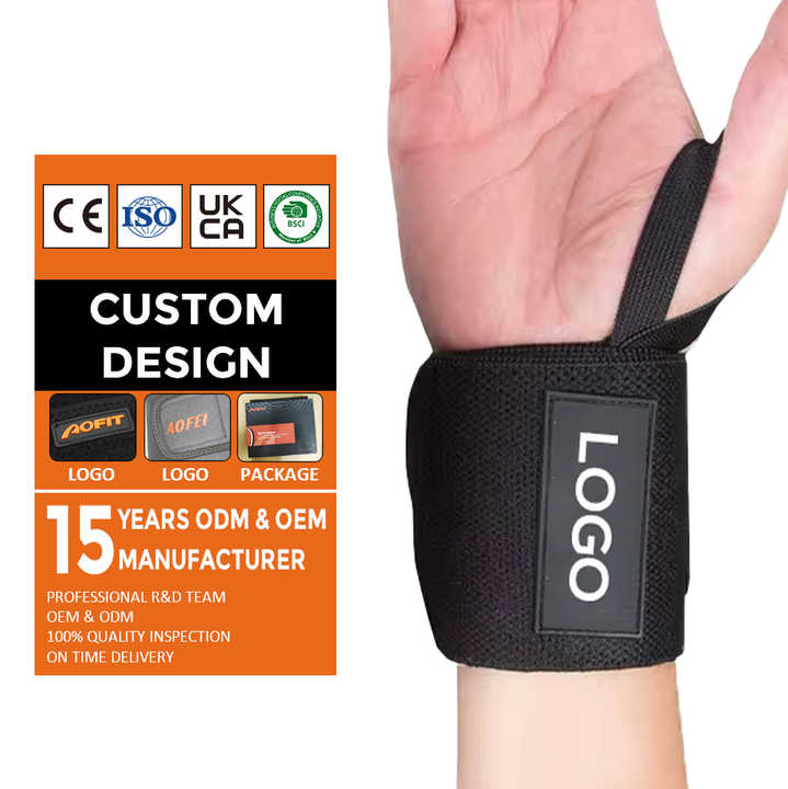 Custom Logo Training Powerlifting Weight Lifting Gym Wrist Wraps ...