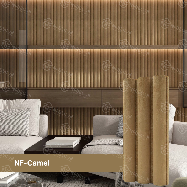 Acoustic White Suede Veneer Wall Ceiling Panels Modern Design Fireproof ...
