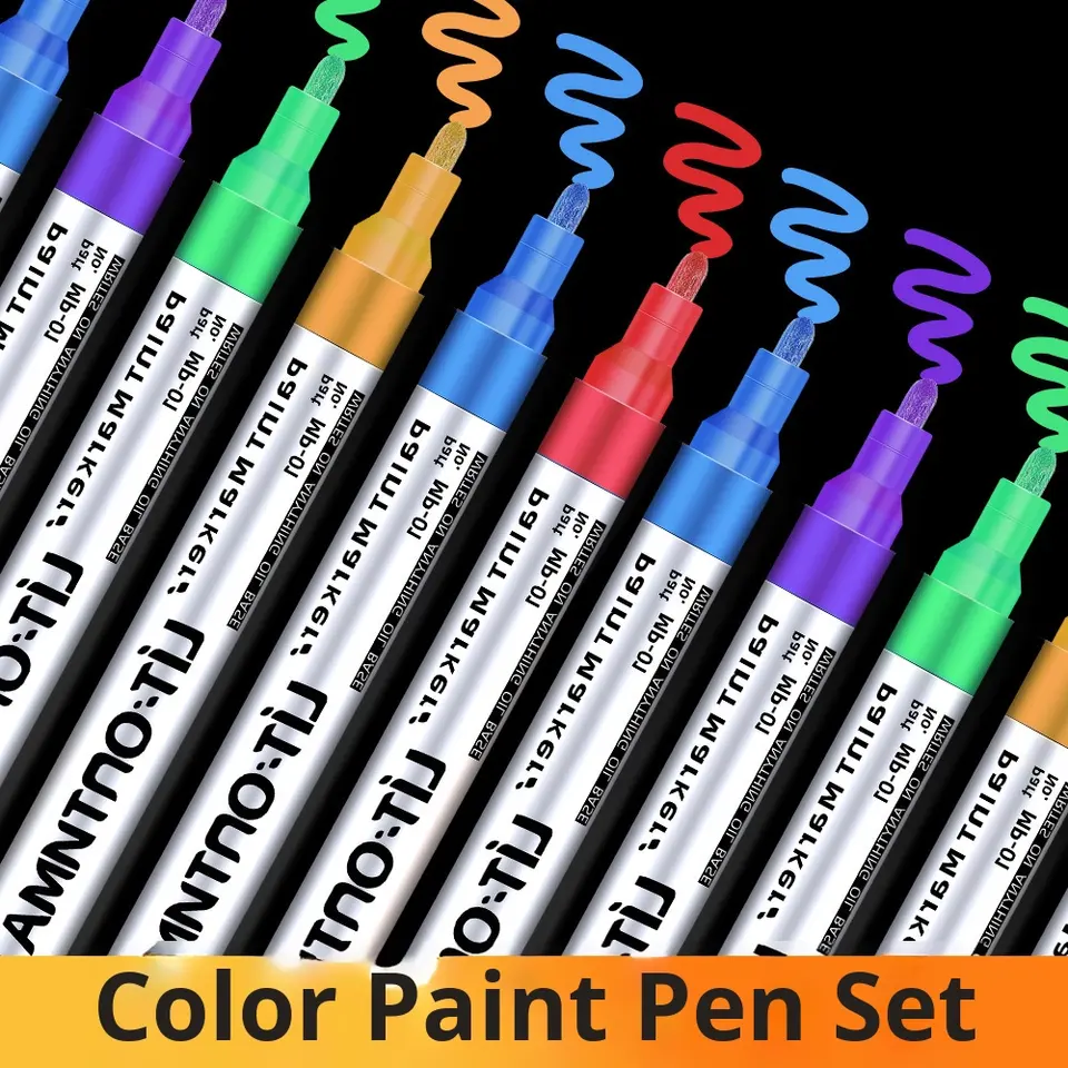 Waterproof Air Erasable Marker Pen with 12 Colors and 3mm Tip for Car ...