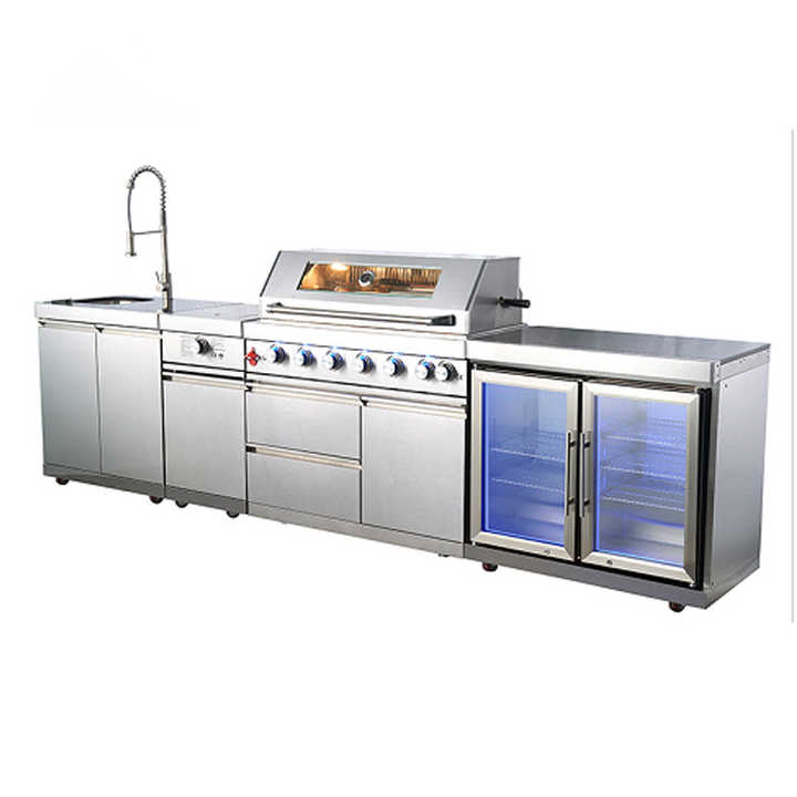 Stainless Steel Outdoor Kitchen Island - Powder Coated BBQ