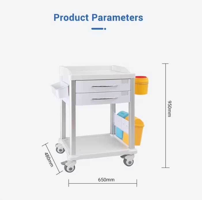 Hospital Trolley Medical Plastic Mobile Emergency Trolley ABS Nursing ...