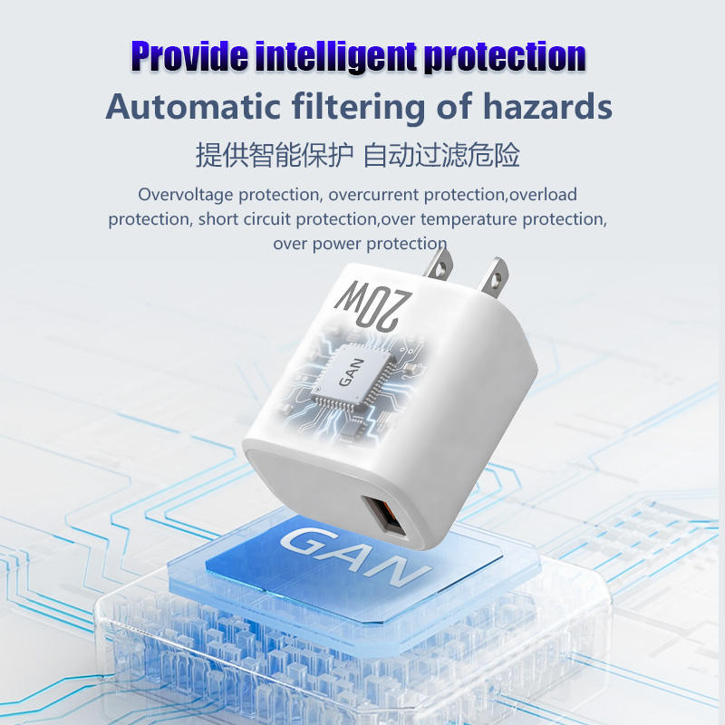 20W Type-C Cube Charger PD QC3.0 OTP Protection USB Power Adapter for ...