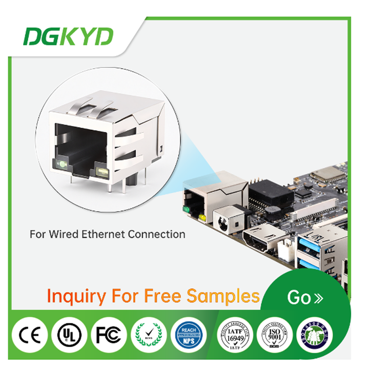 10/100/1000/10G BASE-T Integrated Magnetics Shielded RJ45 Connector ...