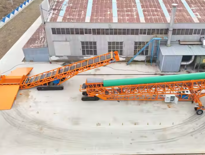 KL Crawler Radial Rotary Stacker Custom Height Conveyor Remote Control ...