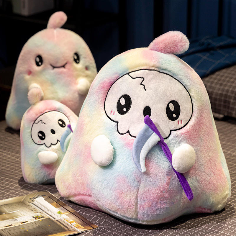 Cute Colorful Little Ghost Plush Toy Halloween Throw Pillow, Plush Bag ...