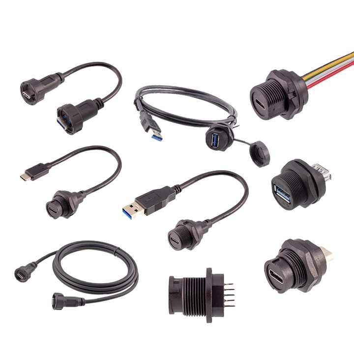 M20 M24 USB 3.0 Type C Micro-Usb Panel Mount IP67 Waterproof