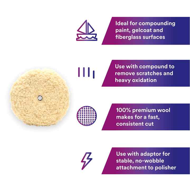 3M Perfect-It Wool Compounding Pad 05723 9 in Fast Cutting Polishing ...