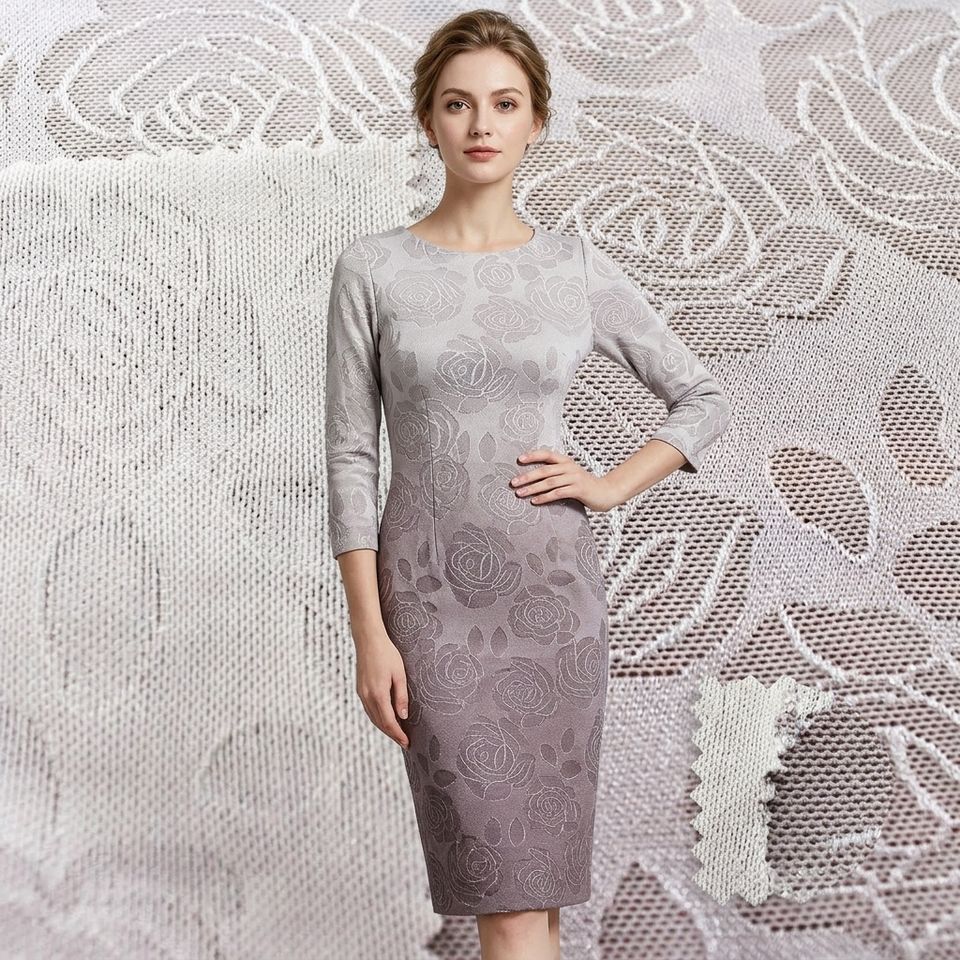 Stretchy Nylon Spandex Fabric Rose Jacquard Mesh for Sexy Women ...