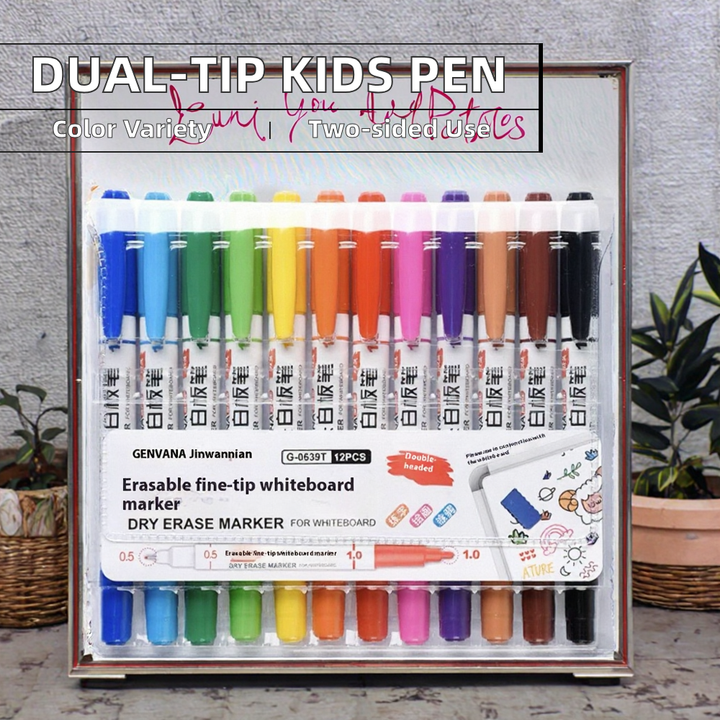 0.5 Fine-tip 1MM Drawing Liner Double-Head 12-Color Colorful Washable ...