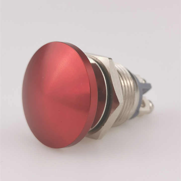 16mm Stainless Steel Waterproof Push Button Switch Red Screw Foot ...