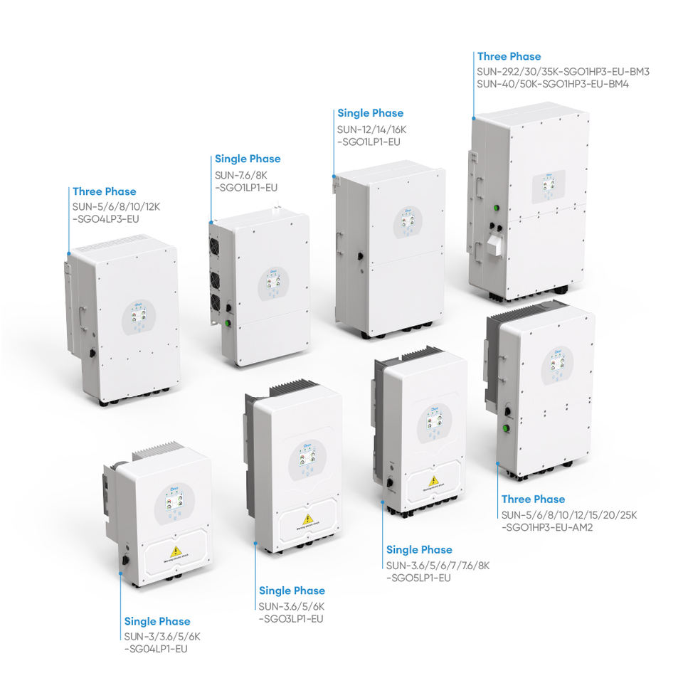 For Hybrid Inverter Sun-12K-Sg04Lp3-Eu 6000W-12Kw Three Phase Dual MPPT ...