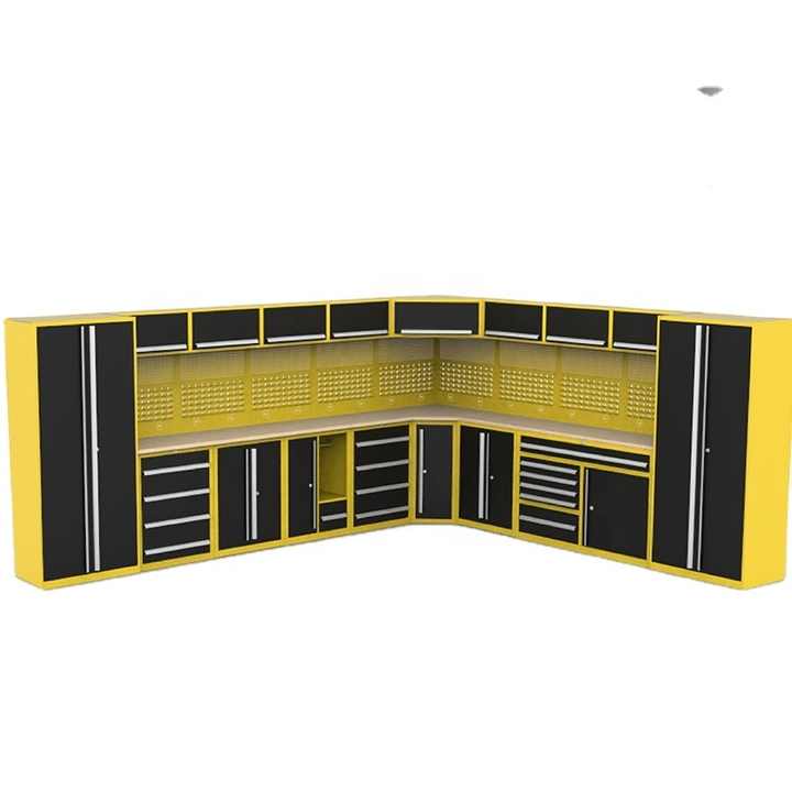 Corner Wall Modular Tool Cabinet System for Mechanic Garages