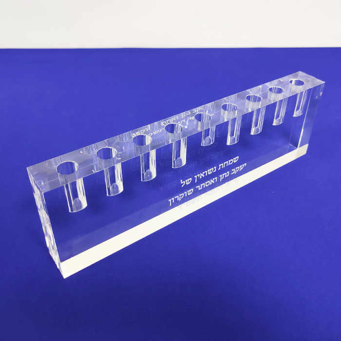 Free Standing Acrylic Menorah for Chanukkah - Durable & Eco-friendly