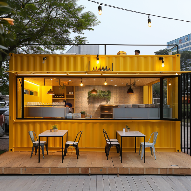 Industrial Style Coffee Bar & Food Container Shop House