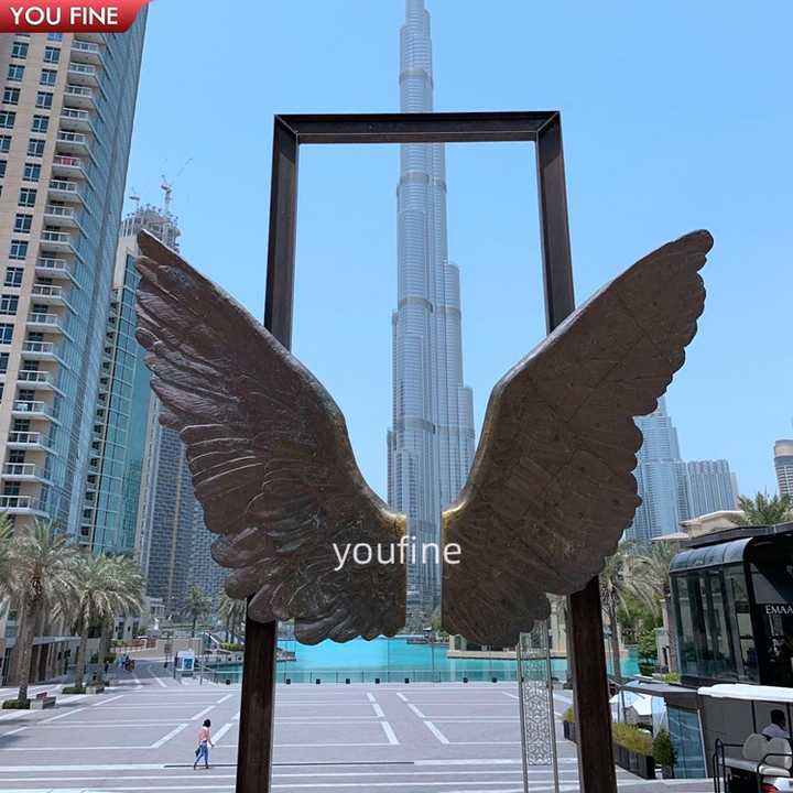 Modern Large Garden Angel Wing Statue Factory Custom Bronze Sculpture ...