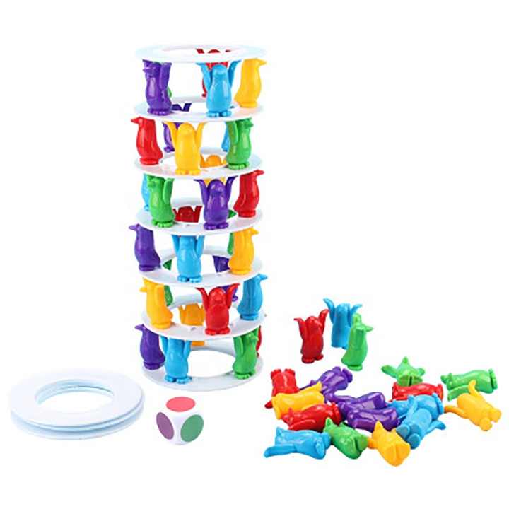 Tower Collapse Balanced Penguin Challenge Tower Toy Stacking Games ...