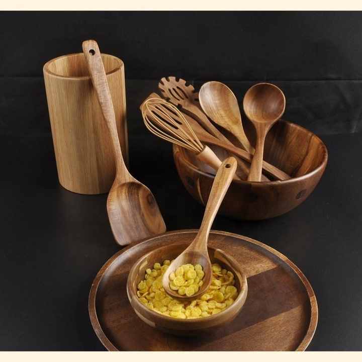 2024 Hot Selling Acaica Wood Kitchen Utensil Includes Cheese Board and ...