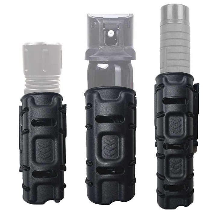 360 Degree Rotation Telescopic Baton Case Flashlight Holster Pepper ...