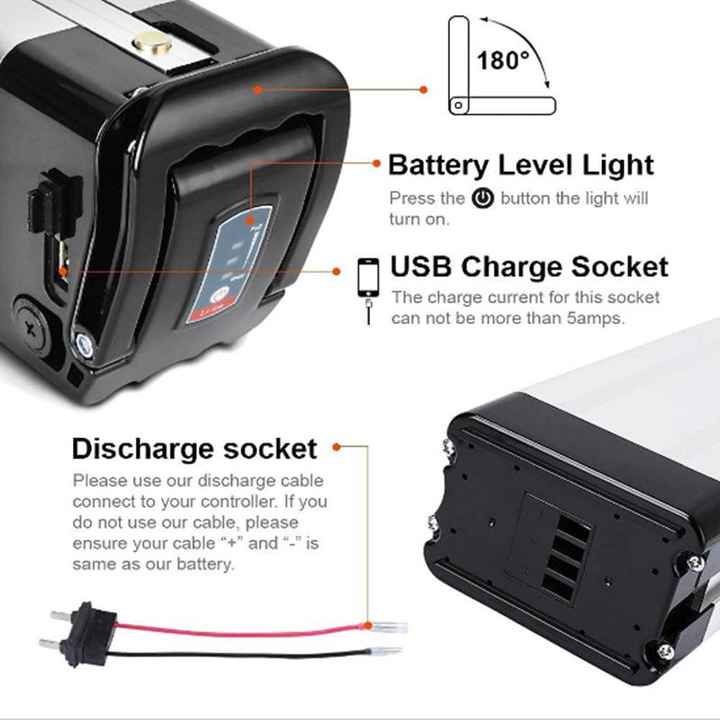36V 21AH 48V 17.5AH Foldable Electric Bike Battery Rechargeable Lithium ...