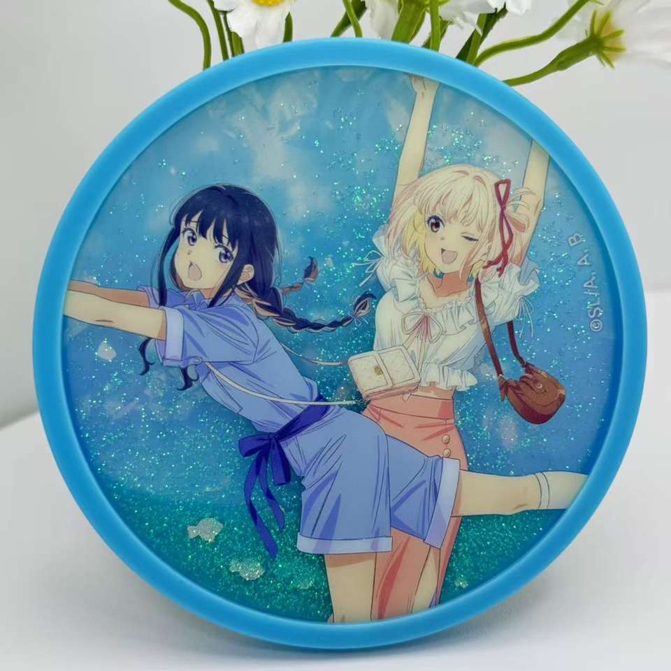 Custom Clear Eco-Friendly Acrylic Coasters with Quicksand Design ...