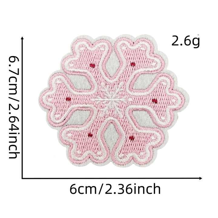 Iron-on Embroidery Patches - Cute Christmas Tree Snow Sock Guard