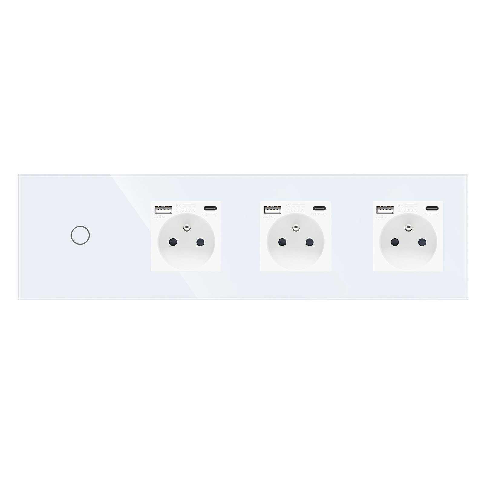 EU French Single Power Socket Touch Switch USB Double Triple Wall ...