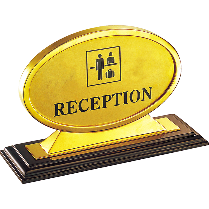 Hotel Luxury Reception Desk Guiding Welcome Sign Table Stand Stainless ...