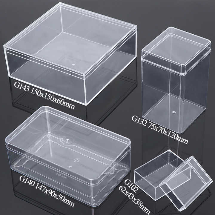 SUNSHING Plastic Square Cube Display Boxes - Recycled Materials for Storage