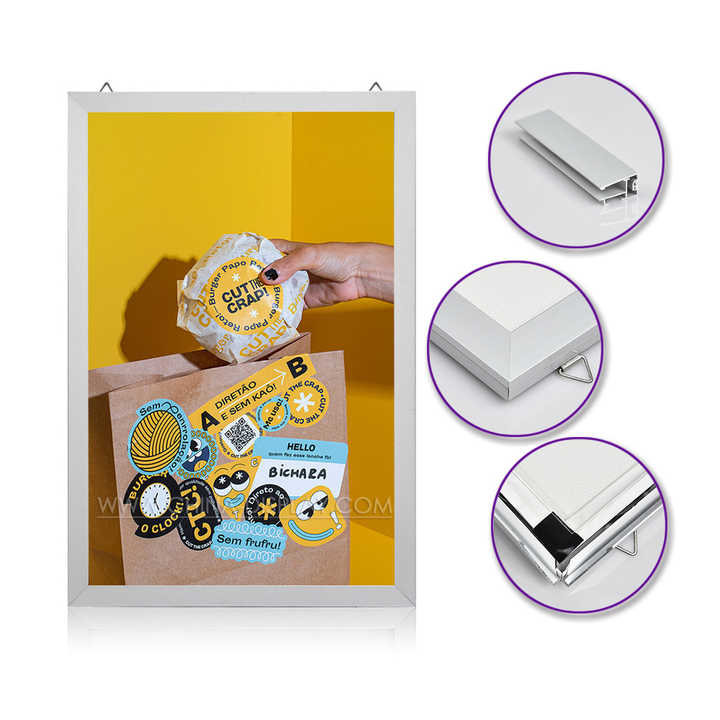 A3 Size LED Back-lit OEM Super Slim Wall Mounted Type Acrylic Crystal ...