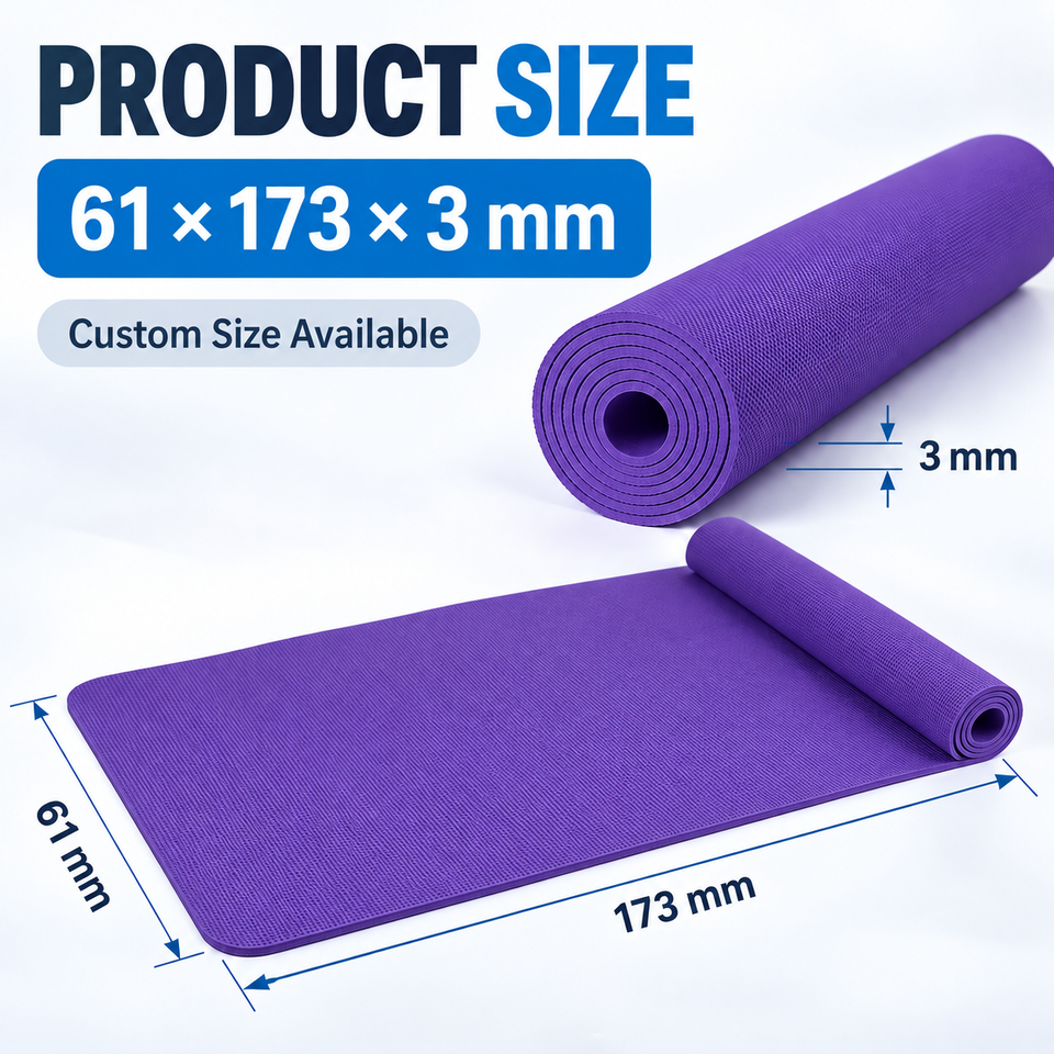 Custom Logo PVC Yoga Mat Non Slip Folding Exercise Mat 3mm Thickness ...