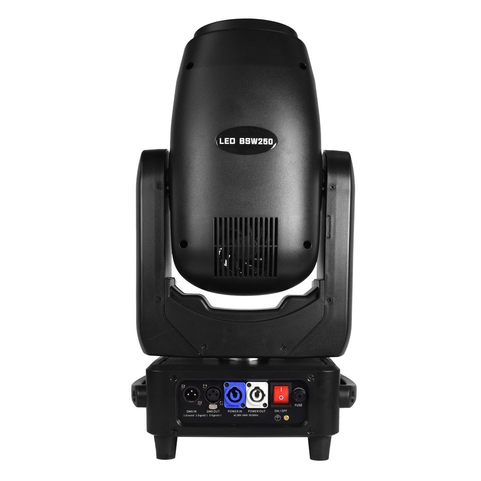 250W DMX Controlled Moving Head Light, 3-in-1 Beam Spot Wash, 9 Colors ...