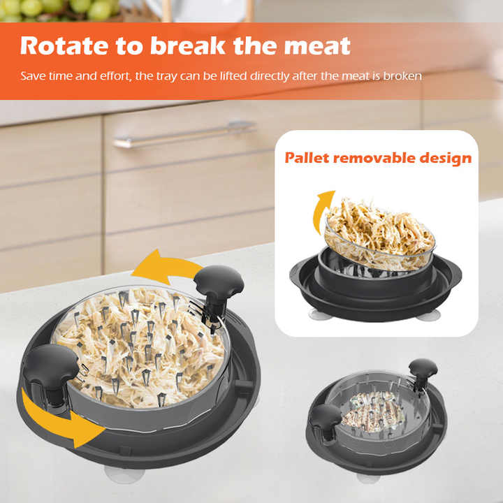 12in Non-Slip Chicken Shredder Tool Twist Metal Spikes Clear Top Meat ...