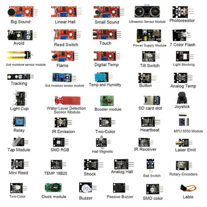 Arduino 45 in 1 Sensors Modules Starter Kit - Better Than 37in1