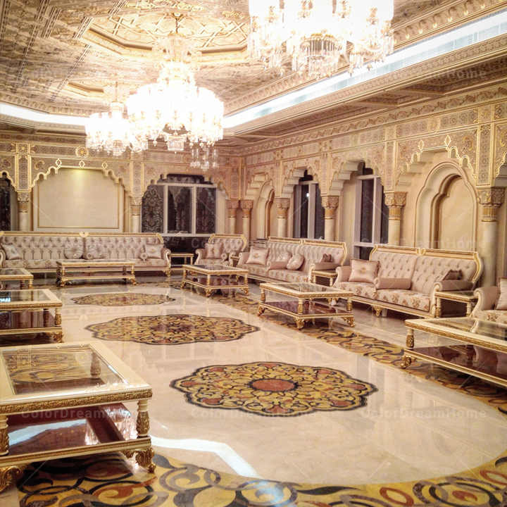 Saudi Arabia Majlis Arabic Sofa Custom Wood Carving Big Sofa Set Living ...