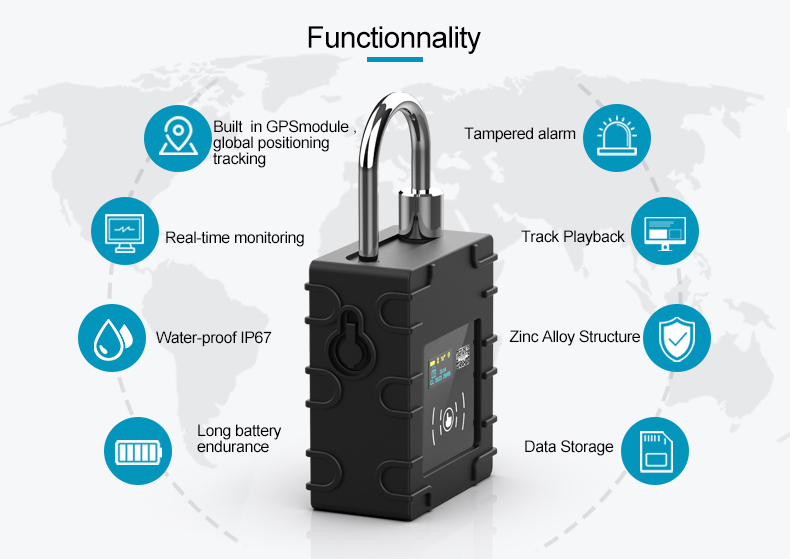 4G GSM Vehicle GPS Tracker & Smart Padlock with IP67 Waterproof, OEM