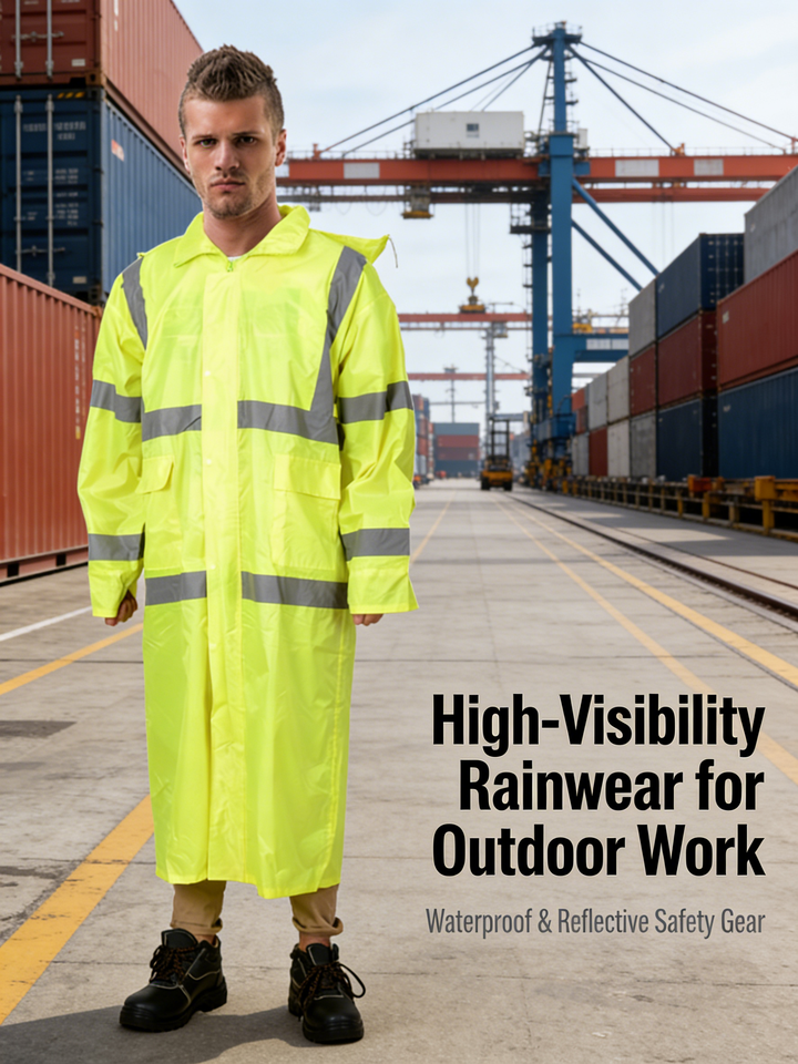 Heavy-Duty PVC Polyester Industrial Raincoat & Pants XL Portable ...